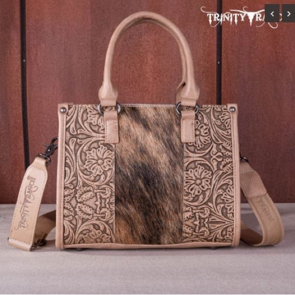 Trinity Ranch | Bags | Nwt Trinity Ranch Tooled Leather Cowhide ...